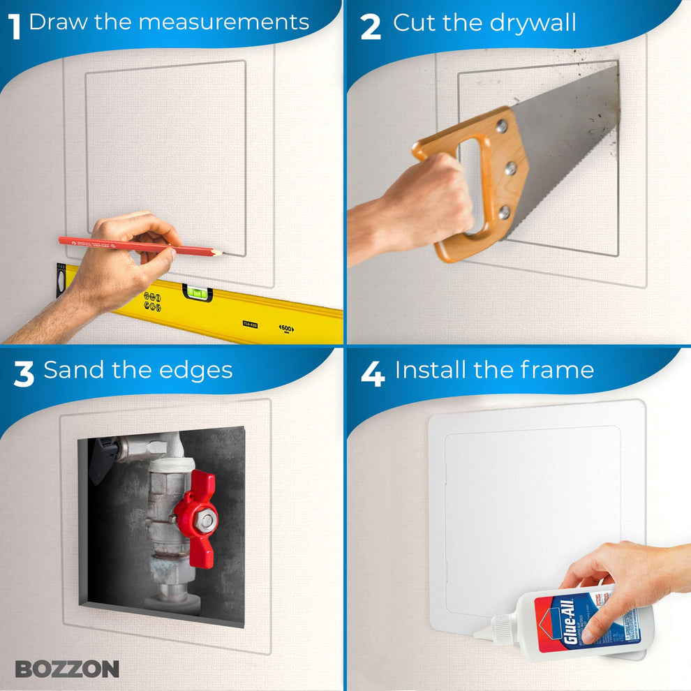 12x12 Spring Loaded Access Panel for Drywall | Bozzon® – BOZZON